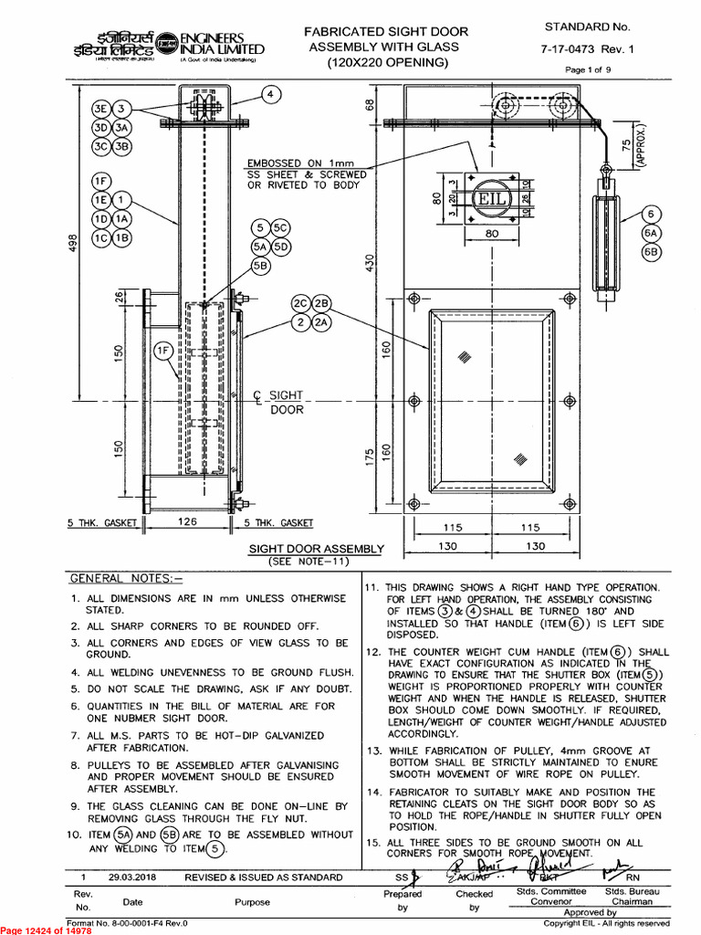 7-17-0473 Rev. 1 FABSIGHT DOOR 120x220 | PDF | Mechanical Engineering ...