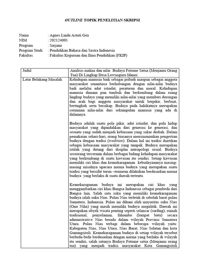 Pengajuan Judul Skripsi 2023 3 Outline Pdf