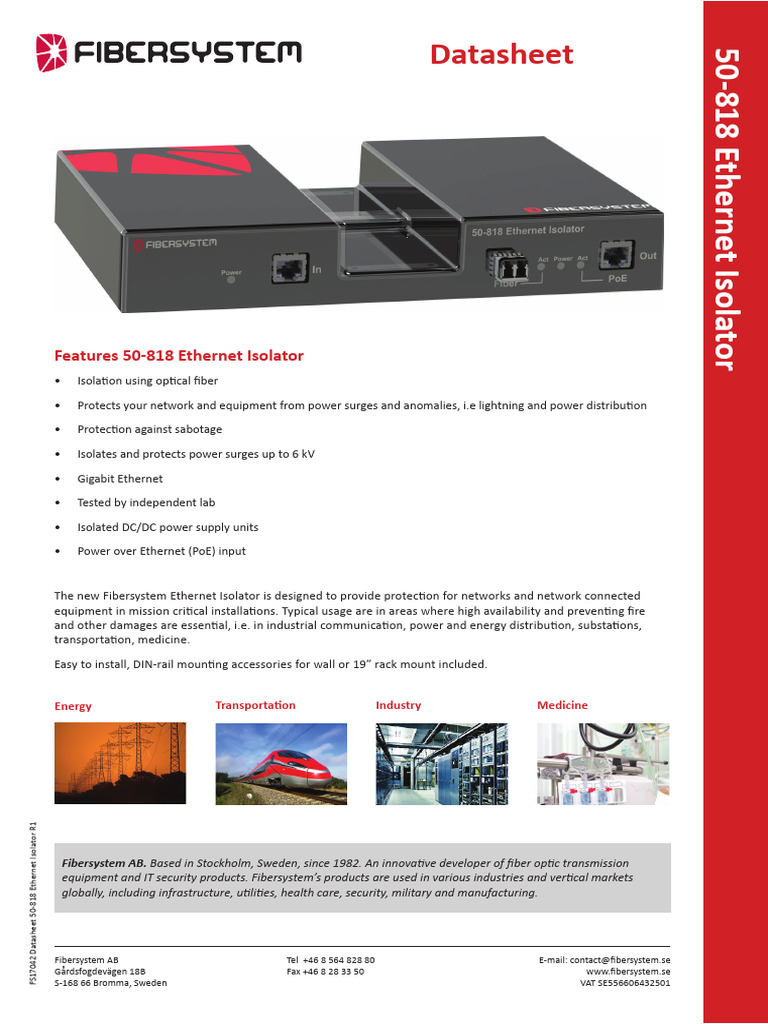Ethernet Isolator 50 818 | PDF | Ethernet | Computer Science