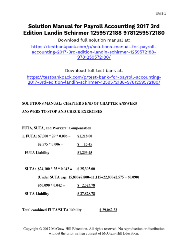 Payroll Accounting 2017 3rd Edition Landin Solutions Manual 1 | PDF ...