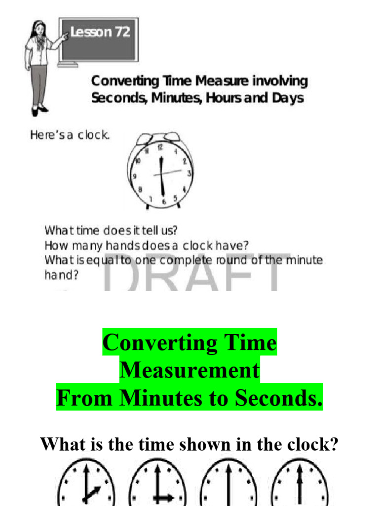 Convert Minutes to Seconds Guide | PDF | Teaching Methods & Materials