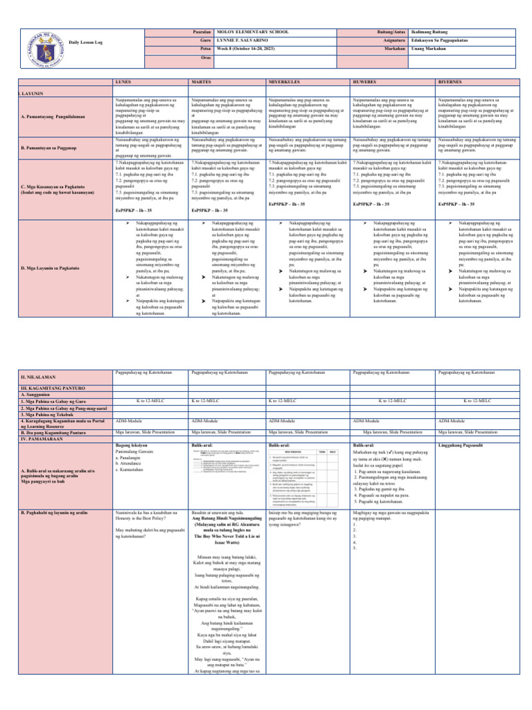 DLL Week 8 Esp | PDF
