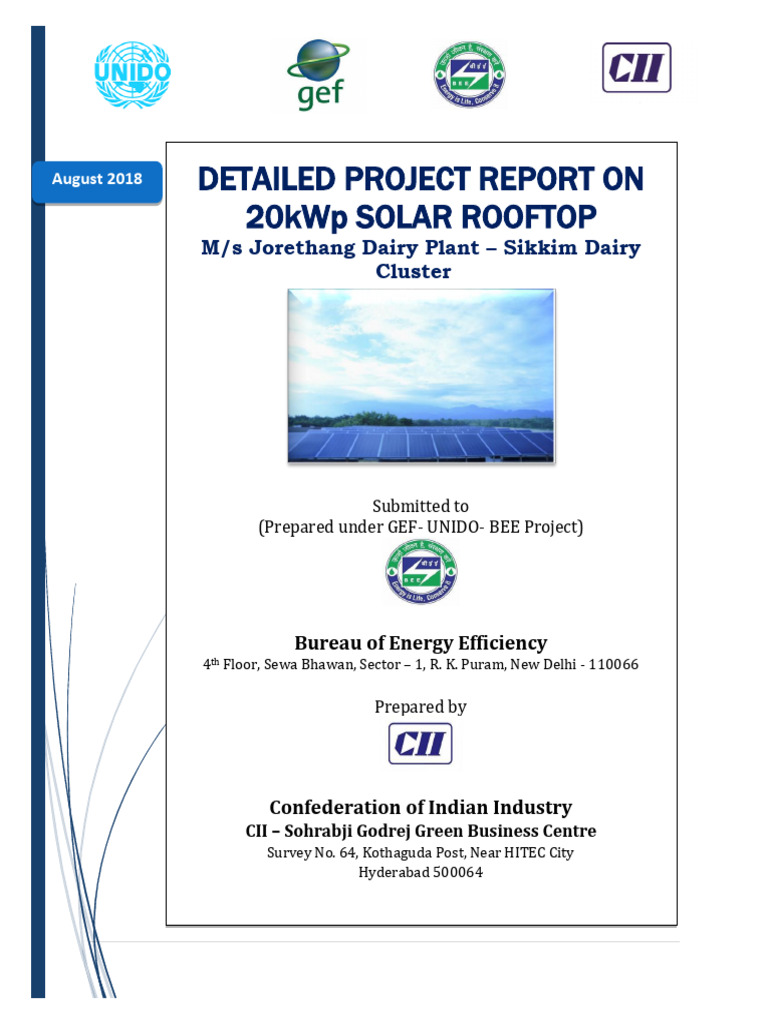 Solar Rooftop Project for Jorethang Dairy | PDF | Photovoltaics | Solar ...