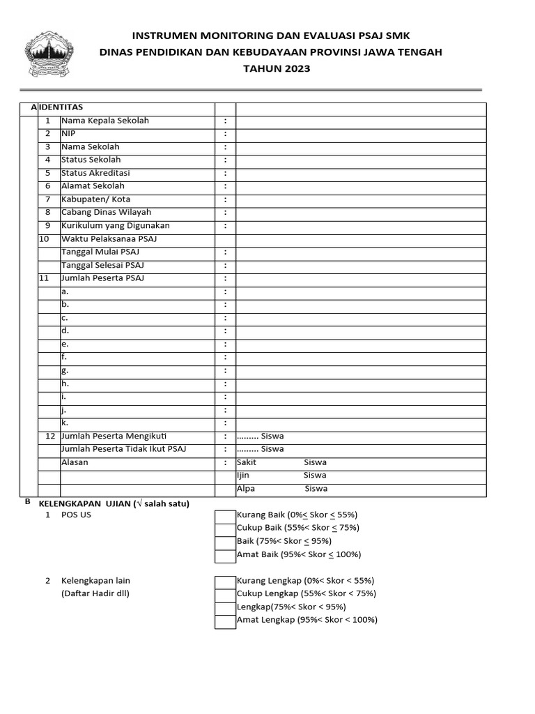Instrumen Monev Us | PDF