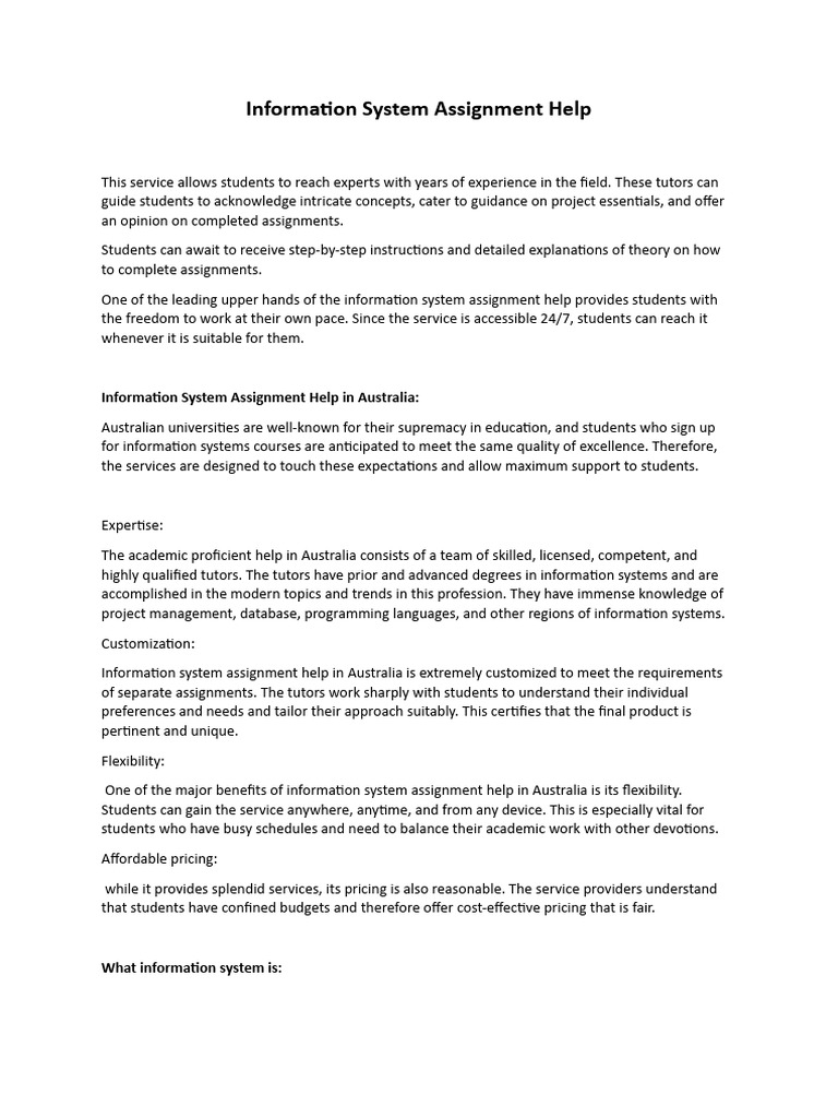 Information System Assignment Pdf 