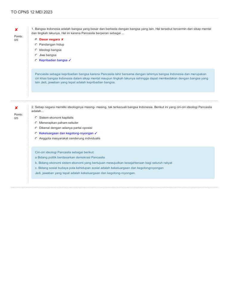 Pembahasan Soal To CPNS 18 | PDF