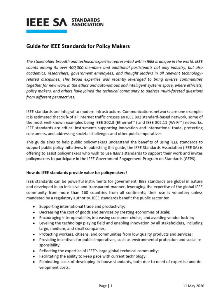 Policymakers Guide To Standards | PDF | Standardization | Wi Fi