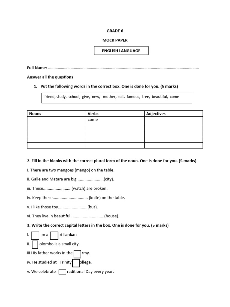 Grade 6 | PDF | Grammar | Language Families