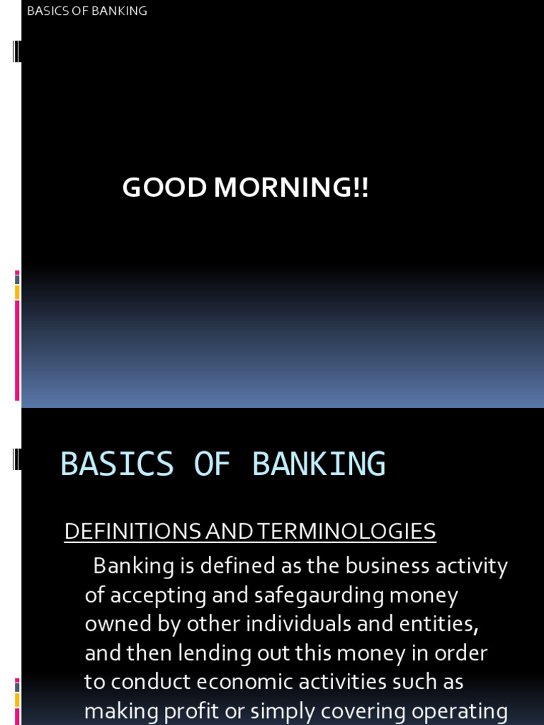 Basics of Banking | PDF