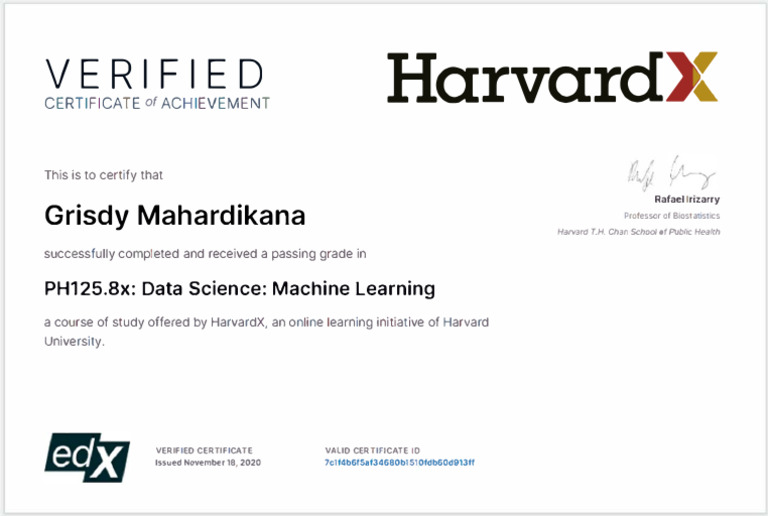 HarvardX Machine Learning Certificate | PDF