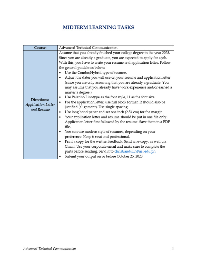 Learning Task 2 Application and Resume | PDF | Pharmacy | Pharmacist