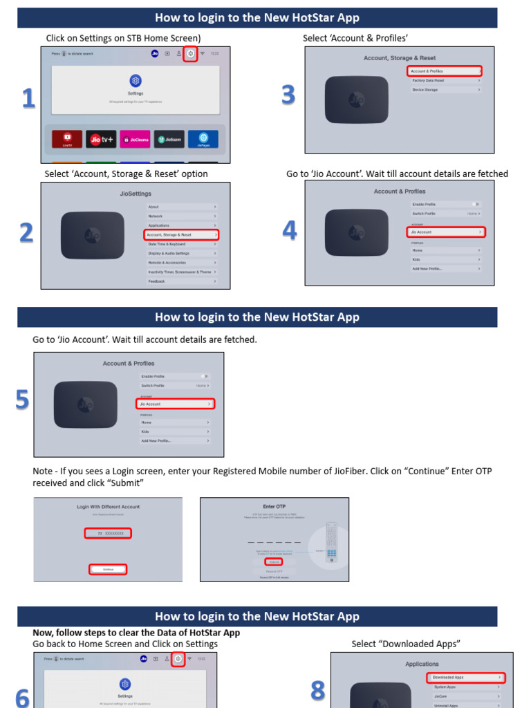 HotStar App Login Guide for Jio STB | PDF | Finance & Money Management