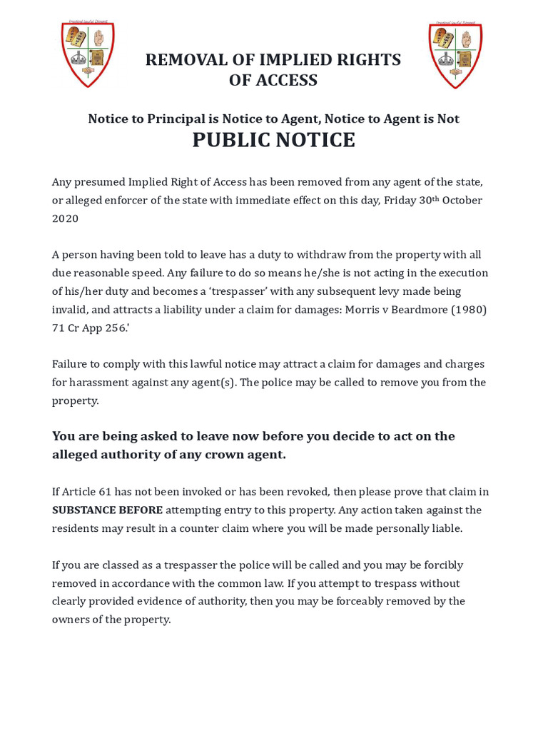 Removal of Implied Rights of Access | PDF