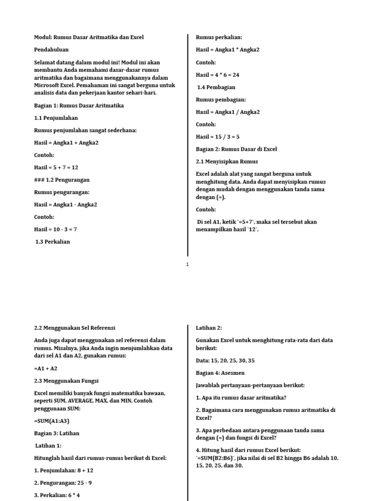 Modul Rumus Dasar | PDF