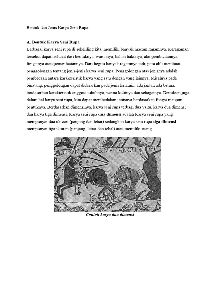 Jenis dan Bentuk Karya Seni Rupa | PDF | Griya & Taman