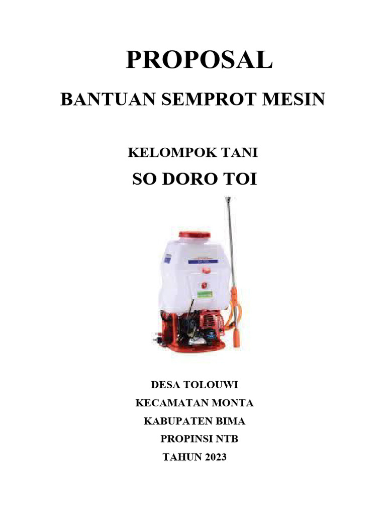 Proposal Bantuan Semprot Mesin | PDF