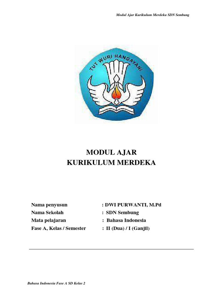 Modul Ajar B.indonesia Kelas 2 - BAB 1 - SDN SEMBUNG - Compressed | PDF