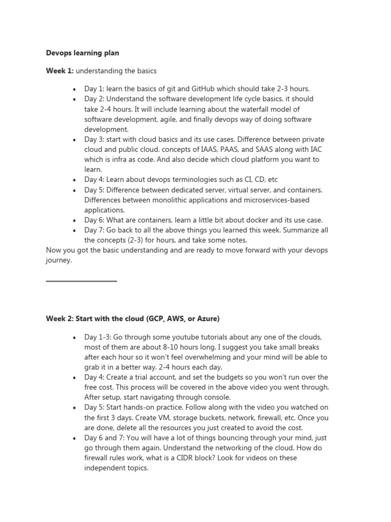 Devops Learning Plan | PDF