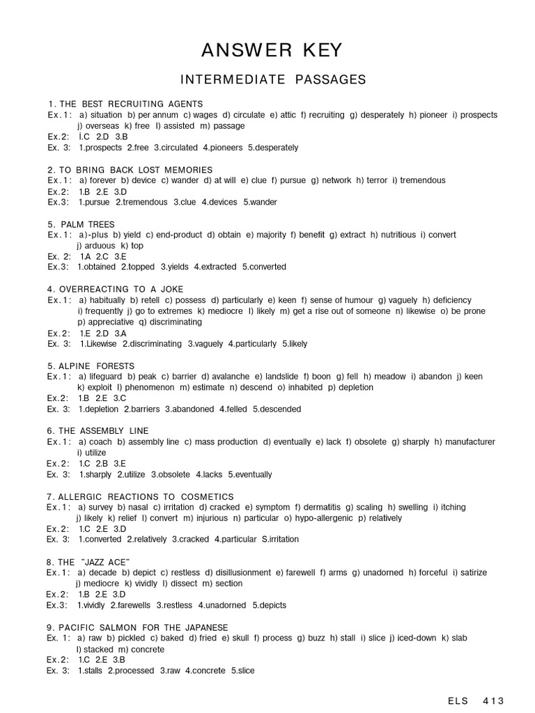 English-Through-Reading ANSWER KEY | PDF