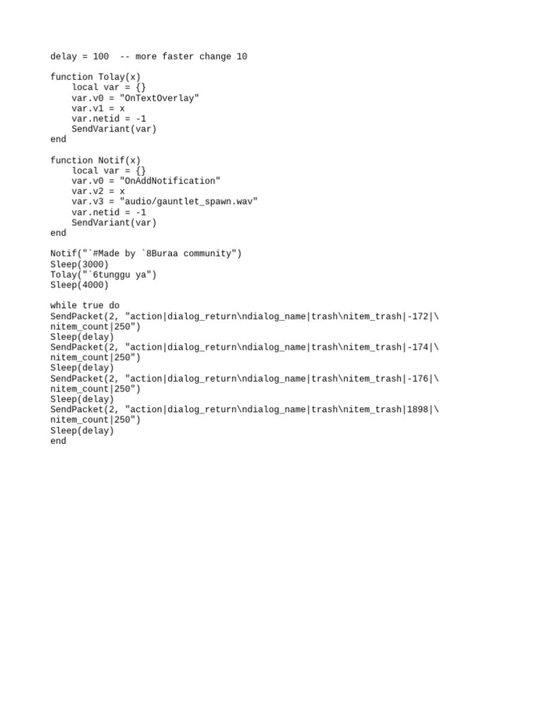 Trash All Chest Ticket - Lua | PDF