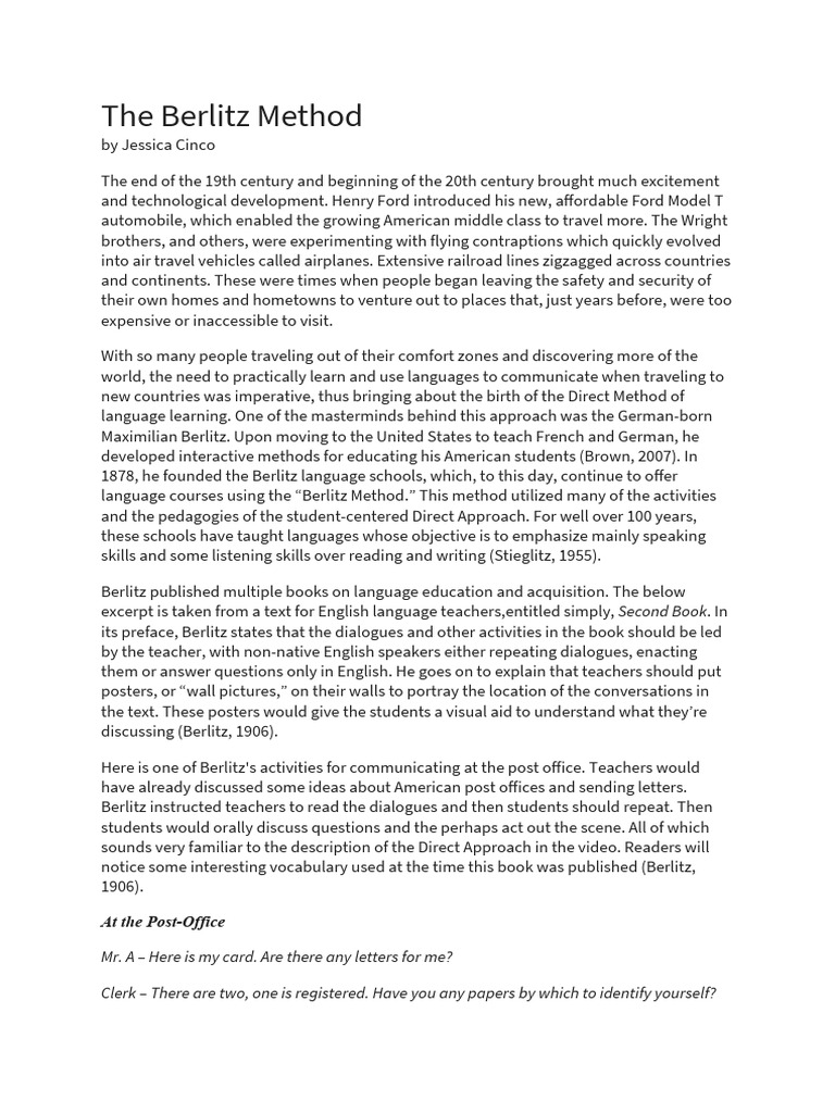 The Berlitz Method | PDF | Language Education | Postage Stamp