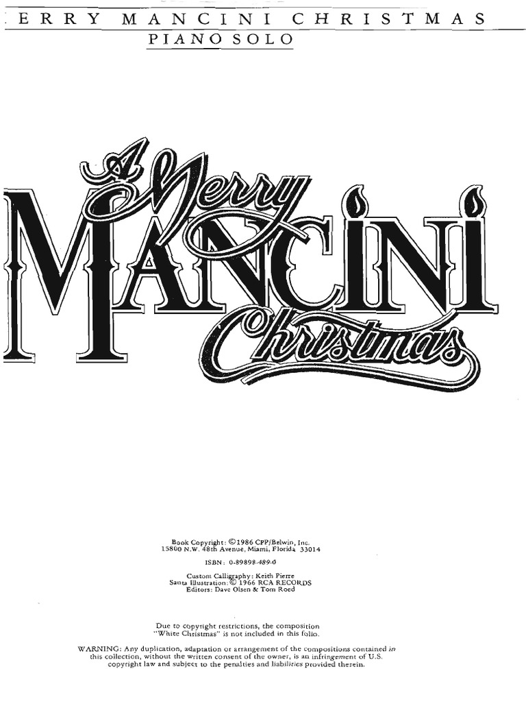 Book Henry Mancini A Merry Mancini Christmas-1 | PDF