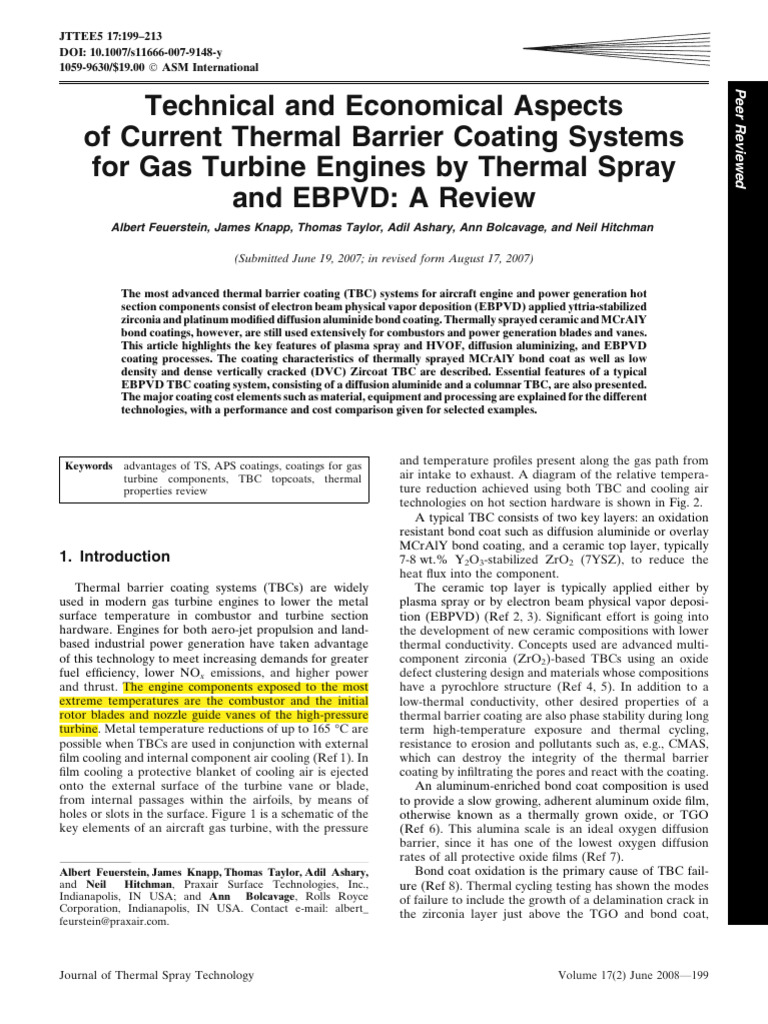 Diffrent Metod Between EB-PVD and Thermal Spray For TBC Coating | PDF | Materials Science ...