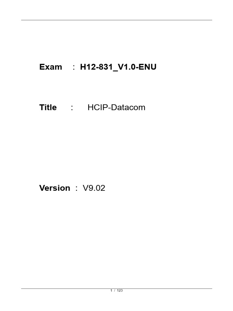 HCIP Datacom Advanced RS H12 831 - V1.0 ENU | PDF | Networking ...