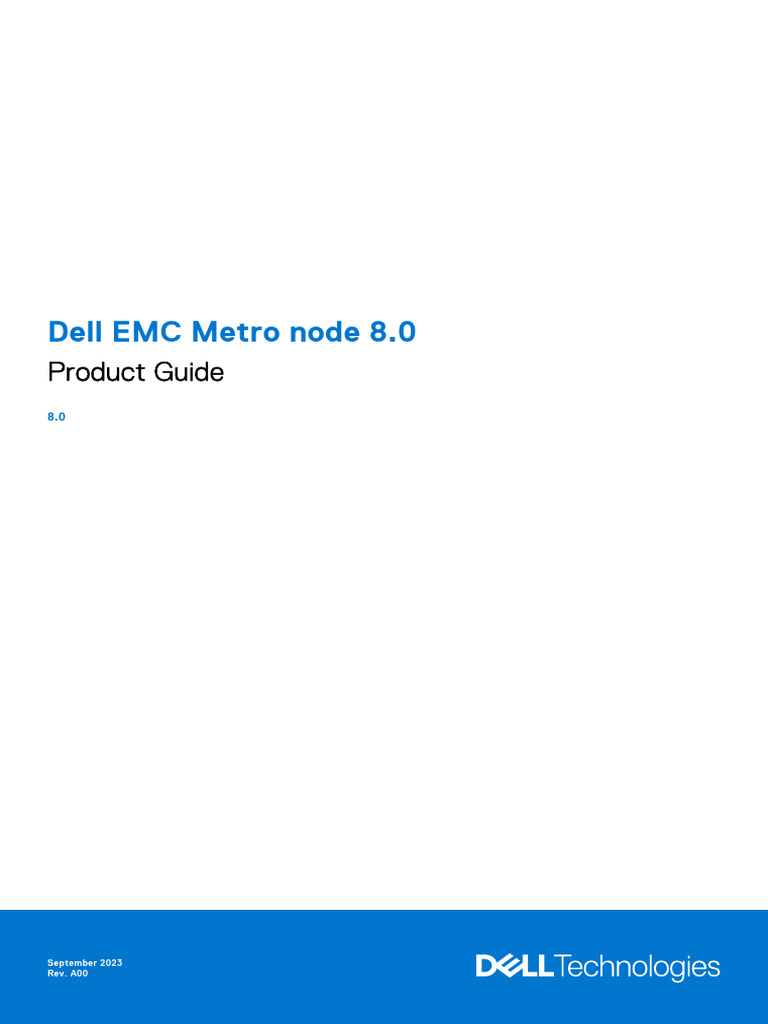 Dell Emc Metronode 8.0 Product Guide | PDF | Computer Cluster ...