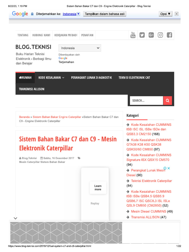 Fuel System C9 CAT Engine | PDF