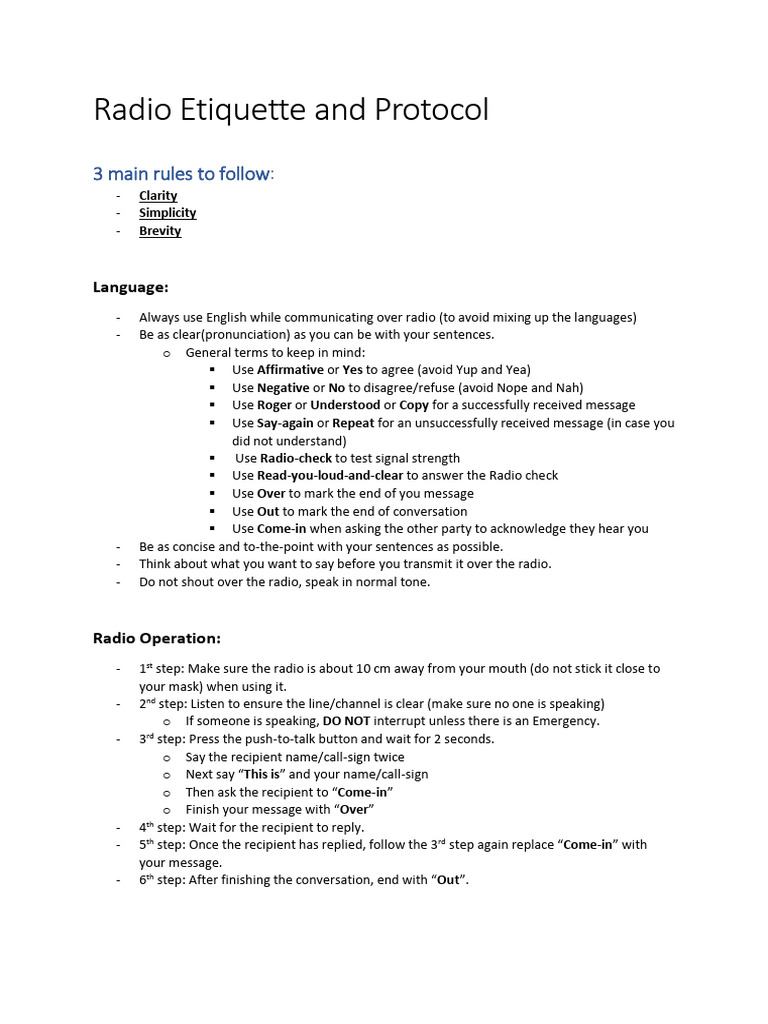 Radio Etiquette Basics and Protocols | PDF | Language Arts & Discipline