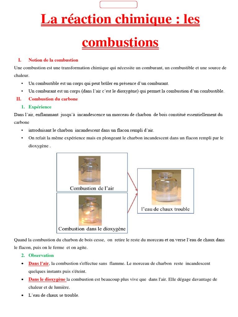 Comprendre les combustions chimiques | PDF
