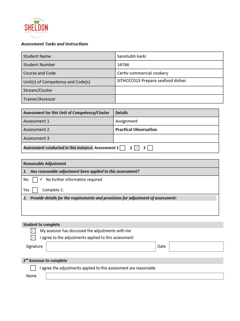 SITHCCC013 Assessment 2 - Practical Observation-Edited | PDF | Cooking ...