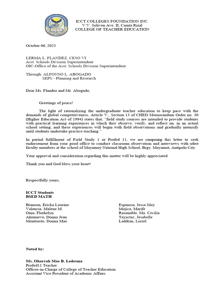 Observation Letter For DO Updated | PDF