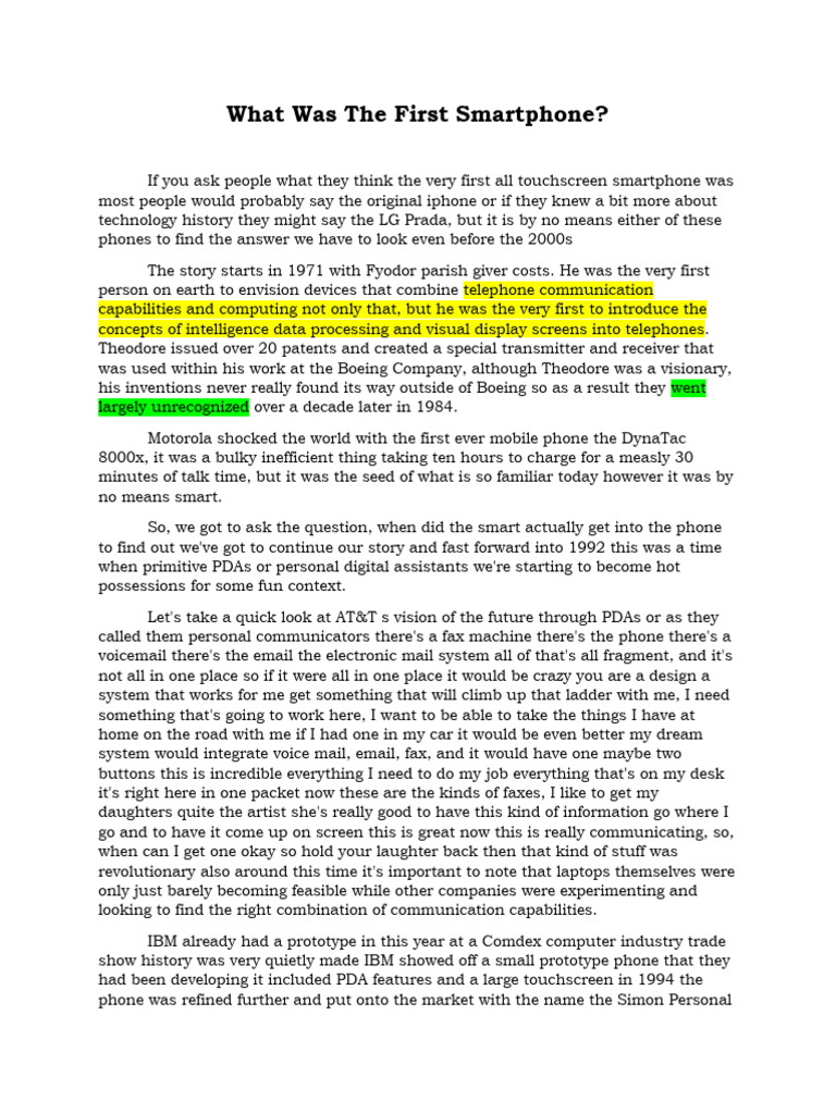 Smartphone Evolution Unveiled | PDF | Personal Digital Assistant | Smartphone