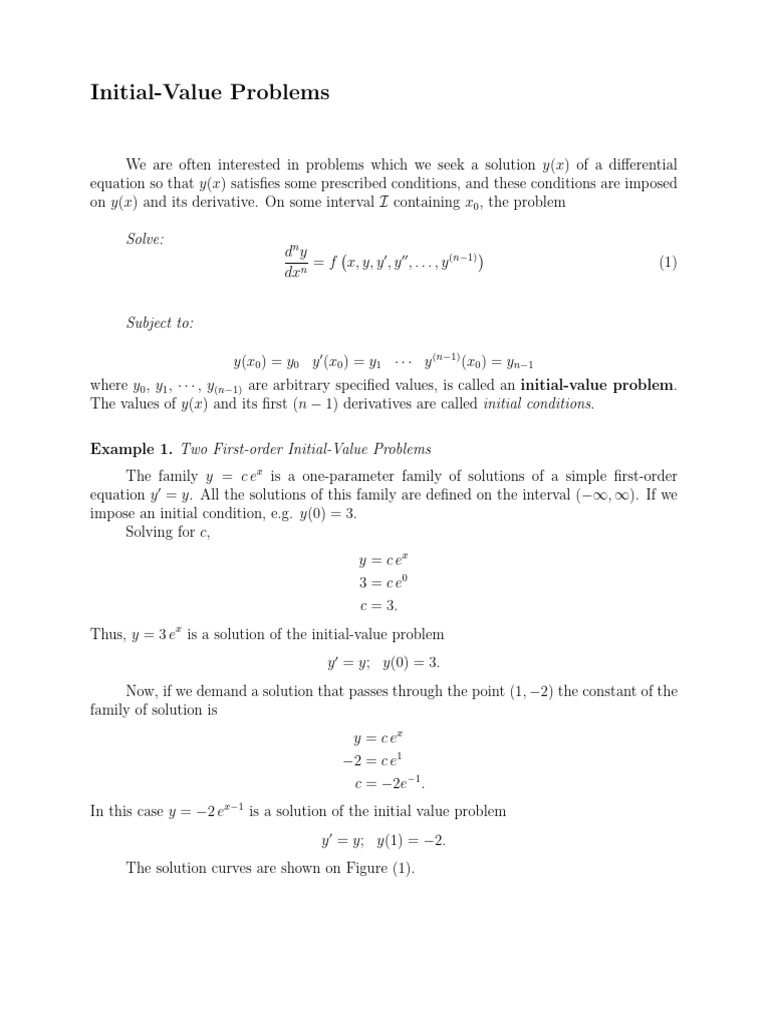 Initial-Value Problems | PDF | Equations | Differential Equations