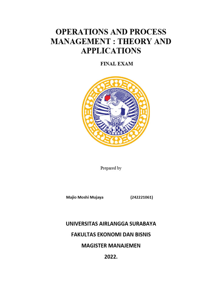 Operations and Process Management | PDF