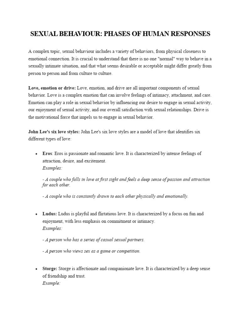 Group 4 Phases Of Human Sexual Response Pdf Love Human Sexual