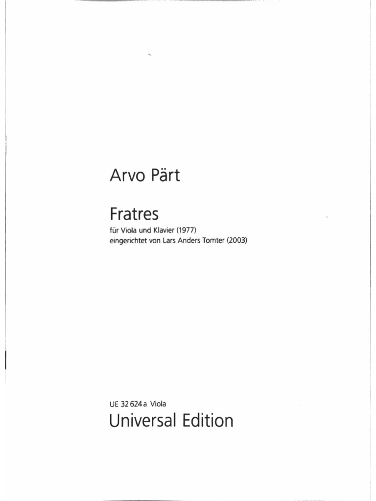 Pärt, Arvo - Fratres | PDF