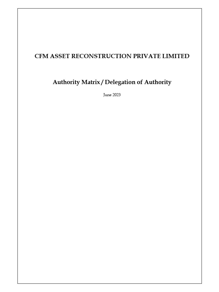 Authority Matrix for Financial Approvals | PDF | Bankruptcy | Valuation ...