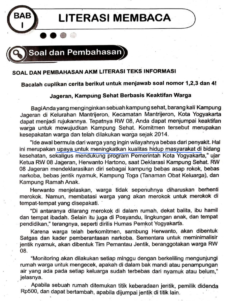 Soal Latihan AKM Literasi - Fix Siswa | PDF