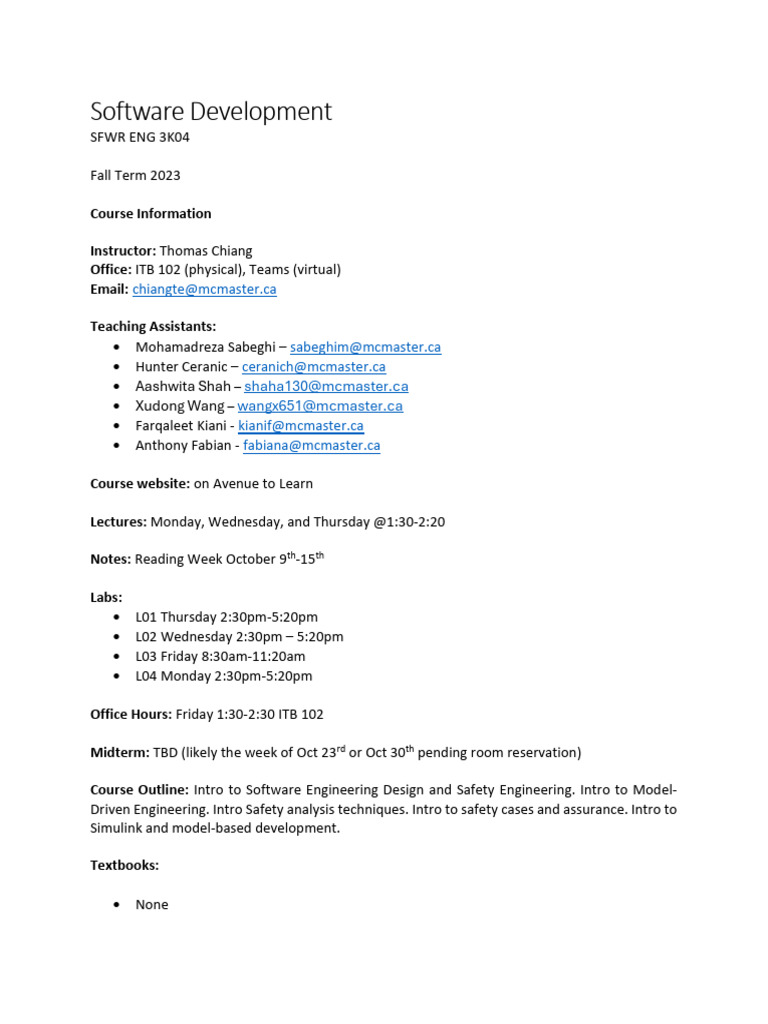 Course Outline FALL 2023 | PDF | Academic Dishonesty | Turnitin