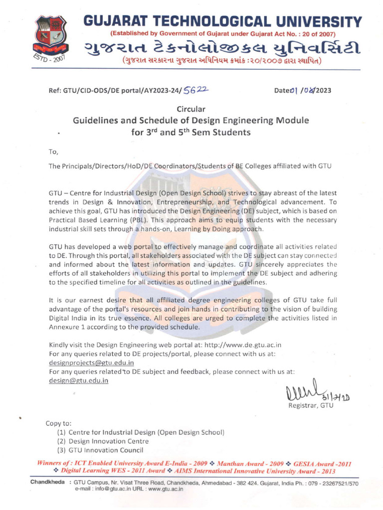 GTU Design Engineering Module Guidelines | PDF