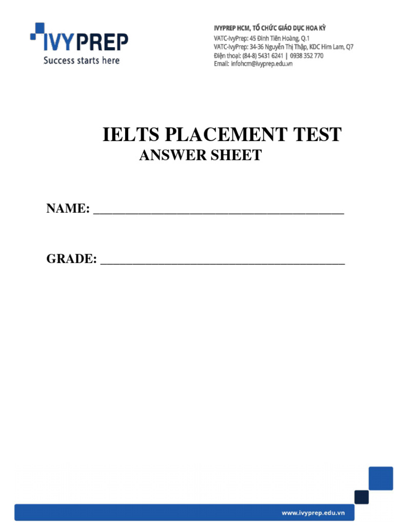 IELTS Answer Sheet | PDF