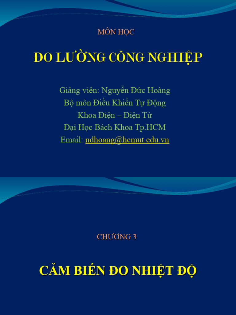 Do Luong Cong Nghiep - Nguyen Duc Hoang - DLCN - c3 - Cam Bien Do Nhiet Do | PDF
