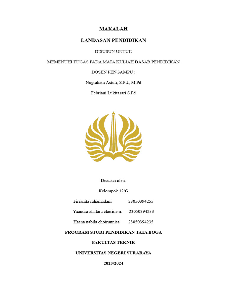 Makalah Daspen Landasan Pendidikan Kel.5 | PDF | Karier & Perkembangan