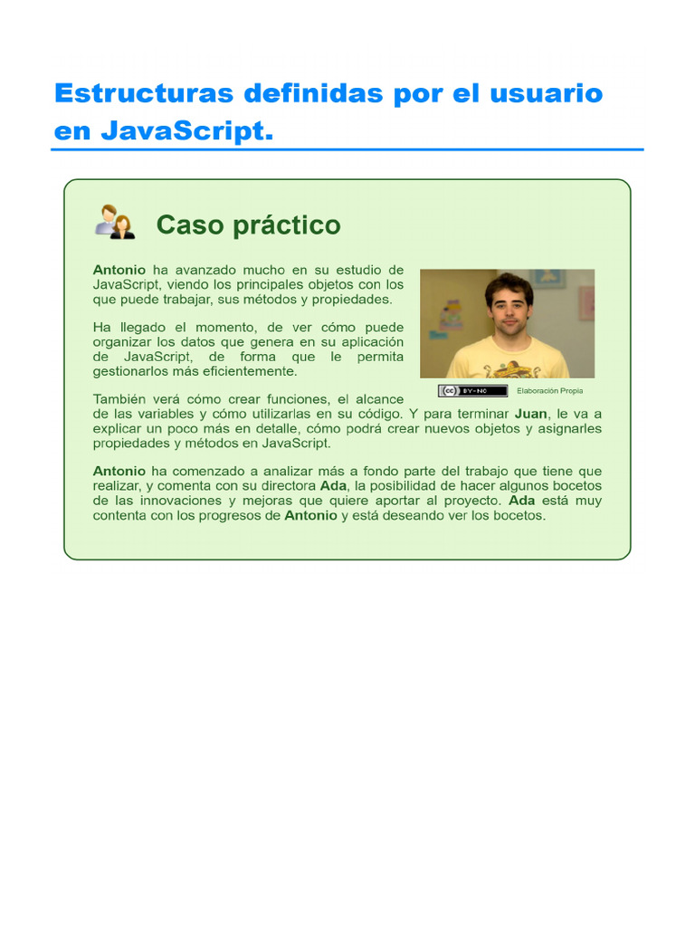 Estructuras Definidas Por El Usuario en JavaScript. | PDF