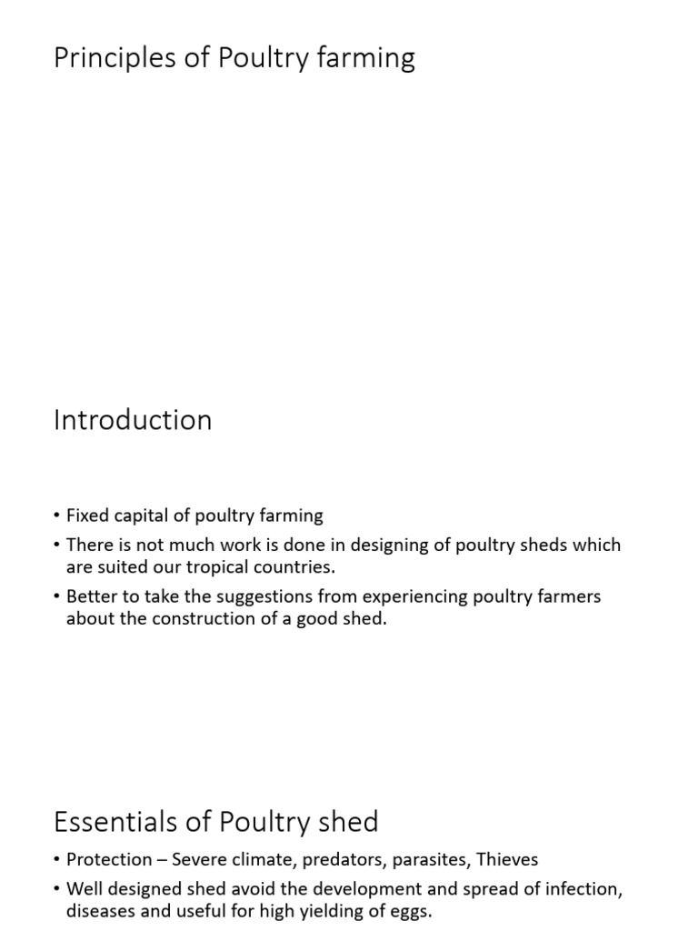 Principals & Management of Poultry Farming | PDF | Broiler | Chicken