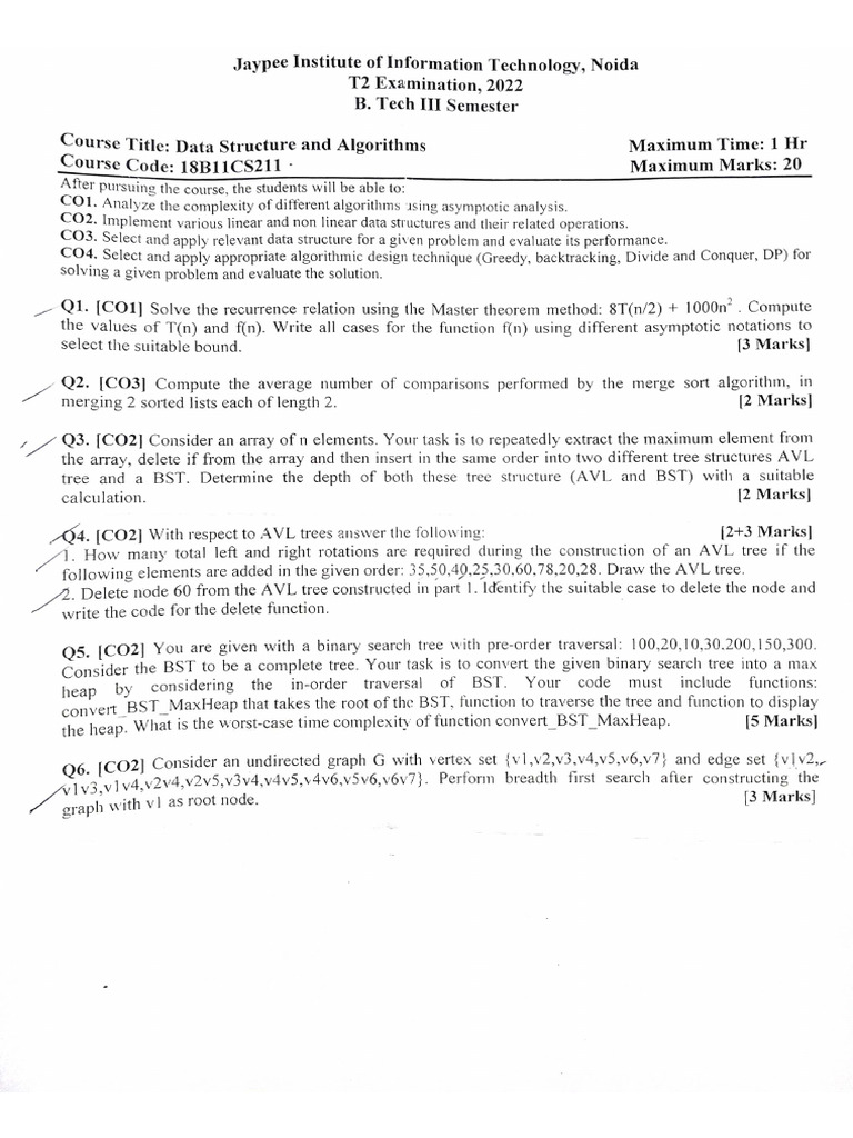 Data Structure and Algorithms - T2 | PDF