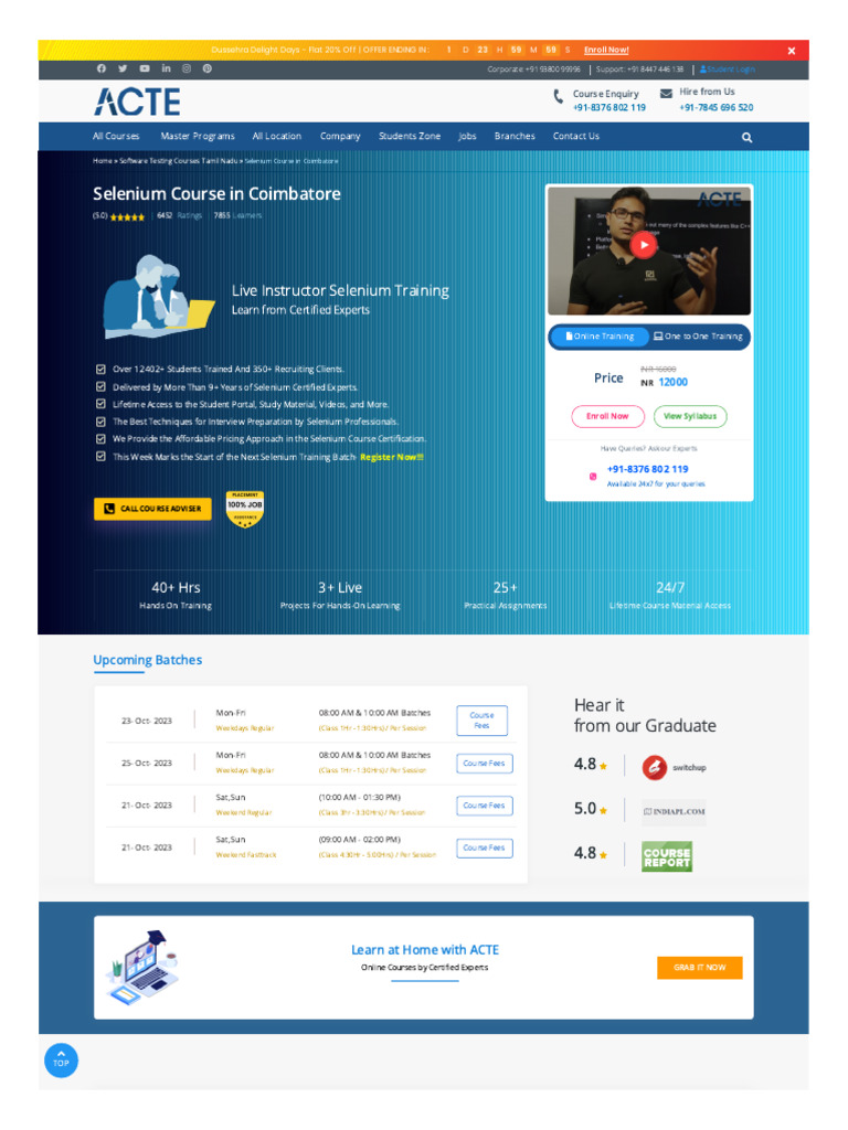 Selenium Course | PDF | Selenium (Software) | Educational Technology Selenium Course | PDF | Selenium (Software) | Educational Technology